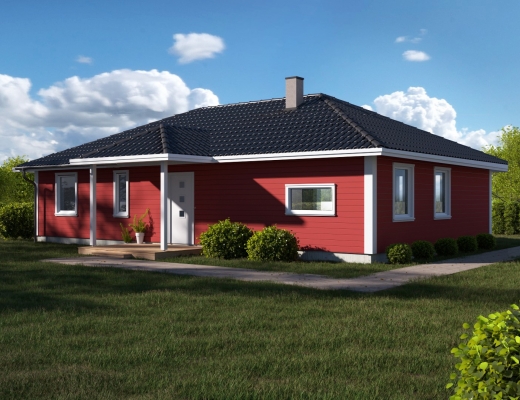 Øvermo - Hus på 1 plan, 4 soverom og eget vaskerom - Ferdighus.no